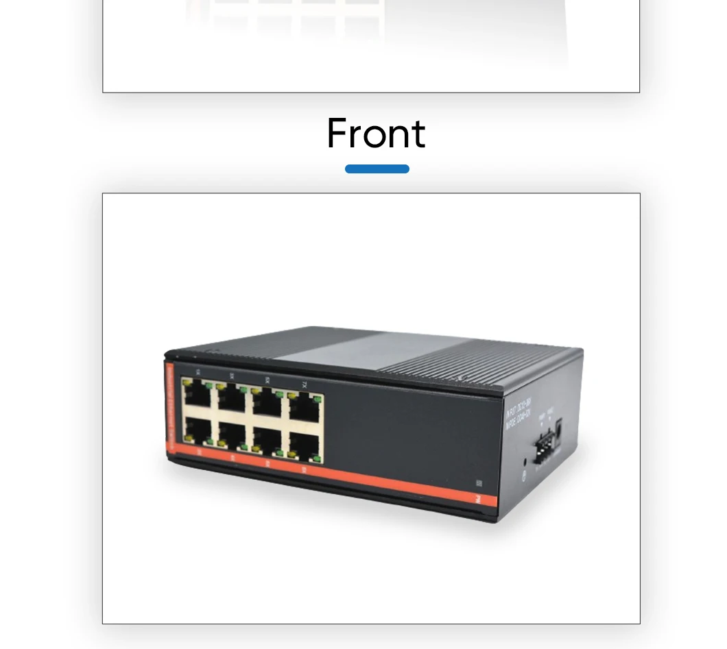 Din Rail Industrial Ethernet Transceiver 8* 10/100m Rj45 Electrical ...