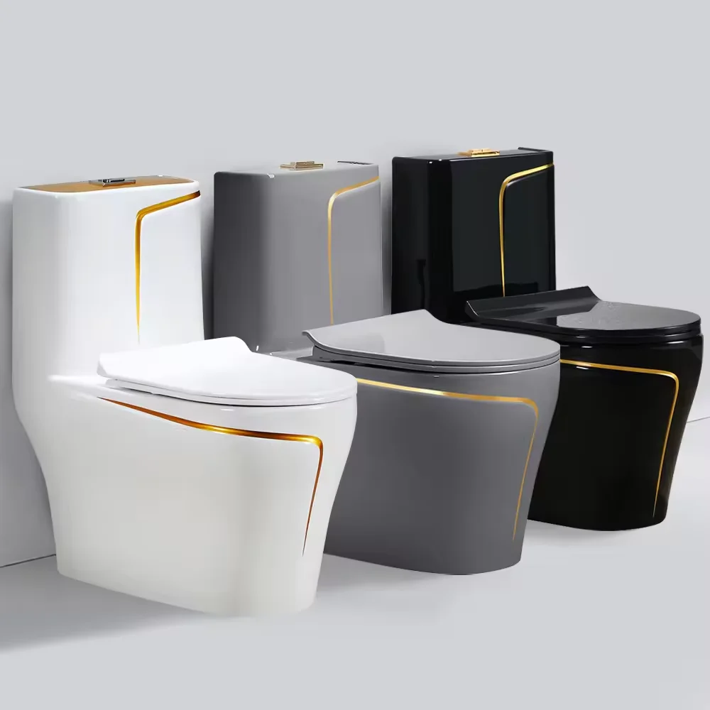 Luxury Sanitary Ware Inodoros Wc Gold Line One Piece Water Closet ...
