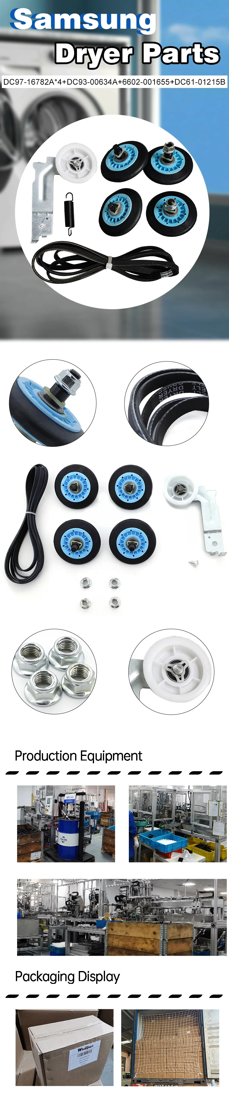 Dryer Repair Kit Clothes Dryer Parts DC97-16782A+DC61-01215B+6602 ...