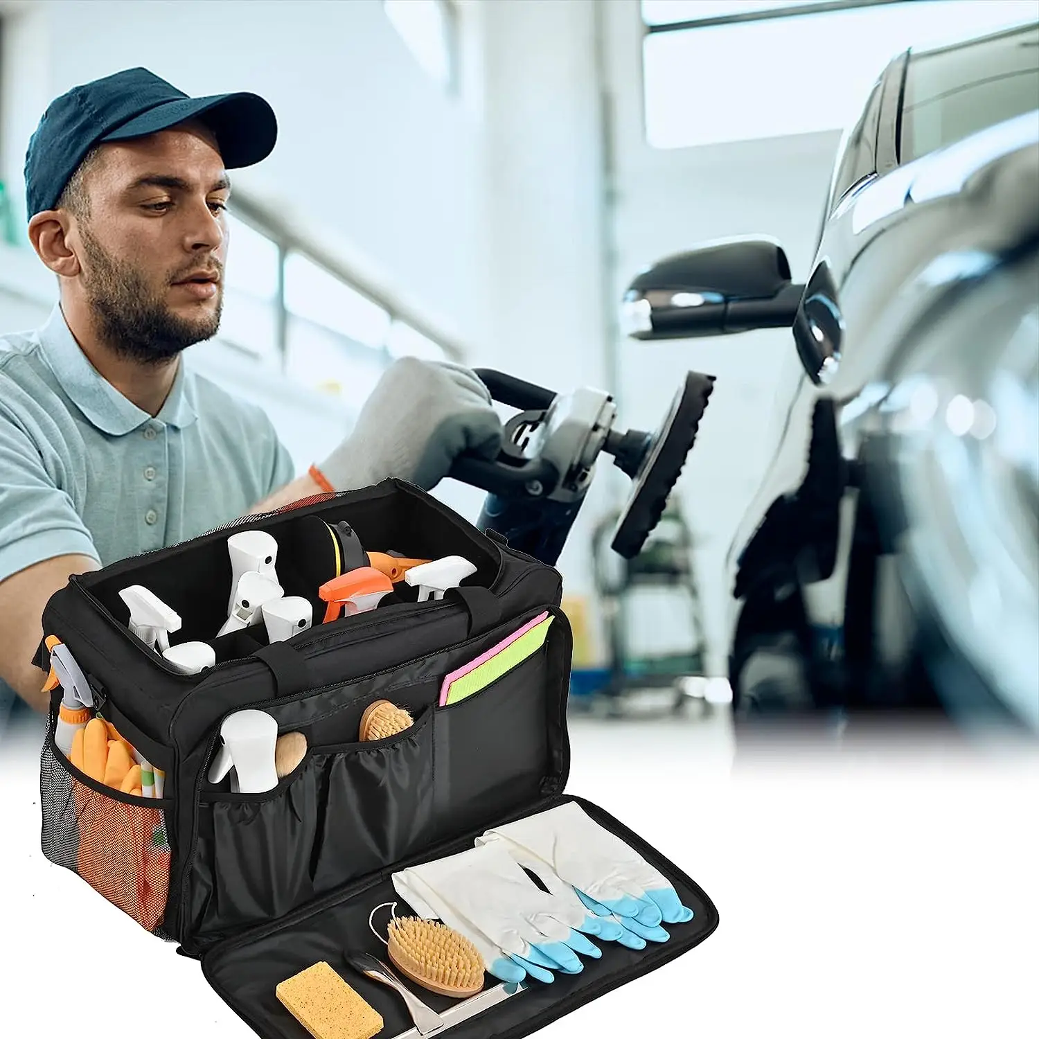 Extra Large Cleaning Caddy Extra Large Car Detailing Bag Cleaning Caddy ...