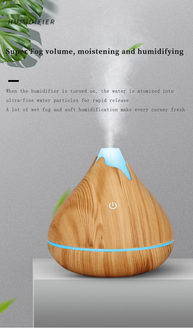 Wood Grain Mountain Design Aroma Diffuser Logo Custom 350ml Portable ...