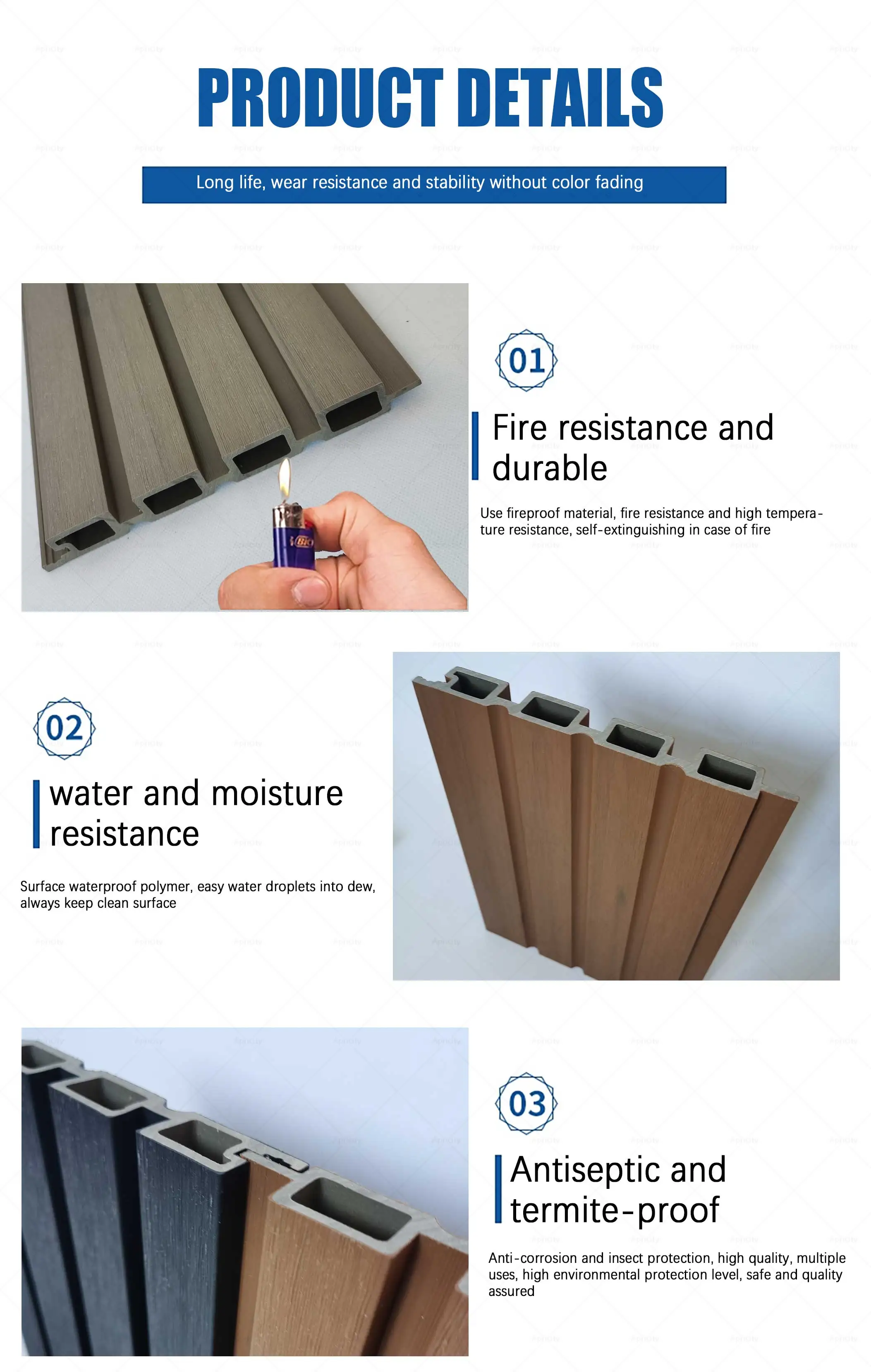 Outdoor Wall Cladding Wpc Slat Wall Panel Wpc Wall Panel Cladding - Buy ...