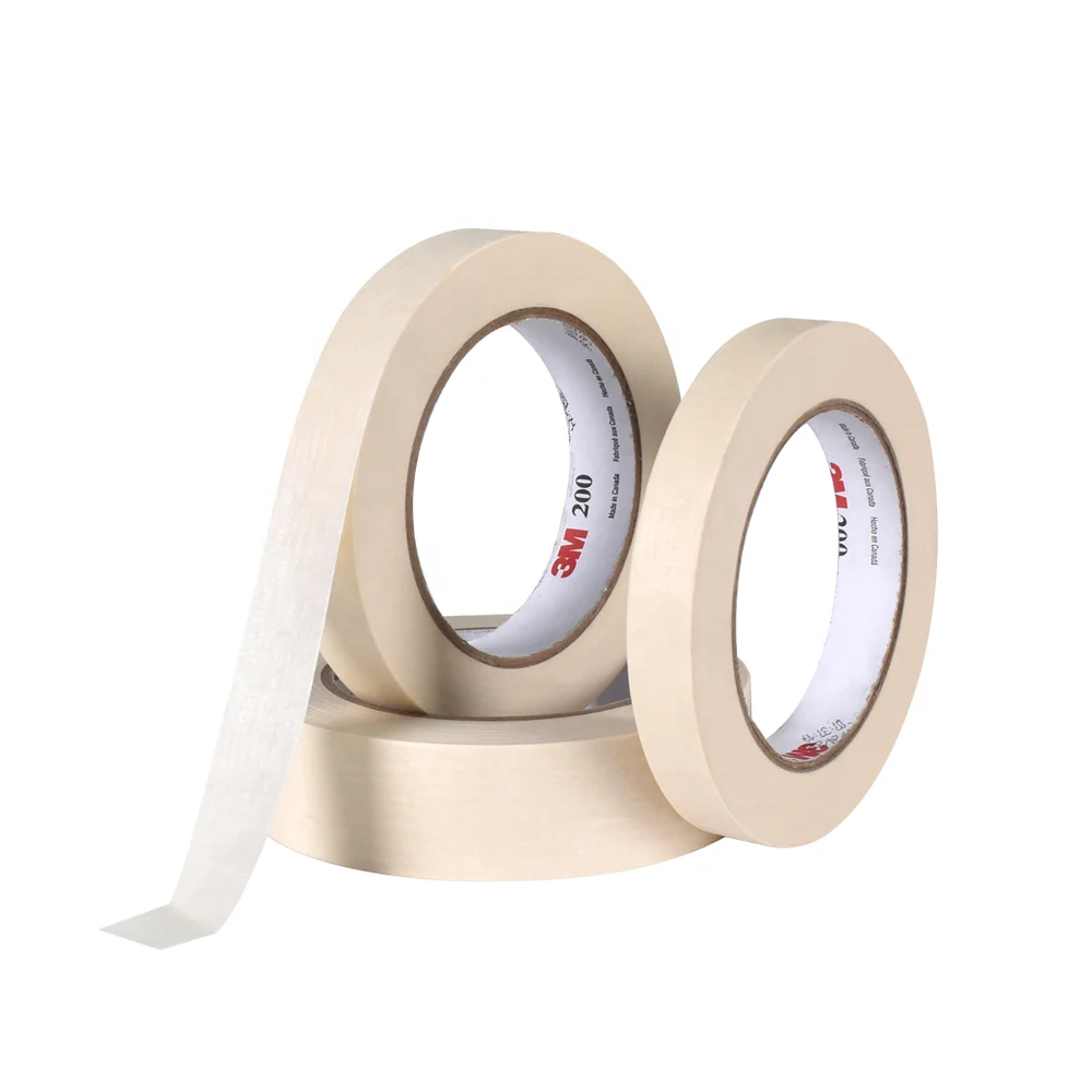 Customsized 3M 200 Creper Paper Masking White Rubber Adhesive Tape| Alibaba.com