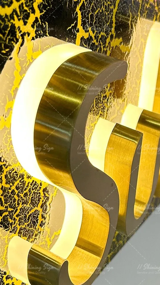 Shining Sign Custom Shop Name Logo Stainless Steel Backlit Letters ...