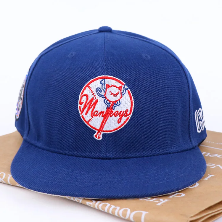 Qianzun Men Blue Custom 3d Snapback Hat Embroidery 6 Panel High Quality ...