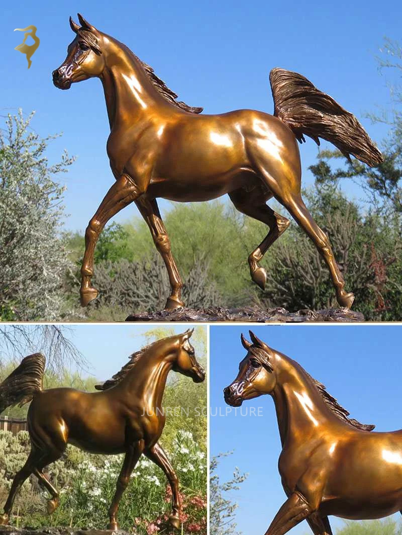 Customized Garden Outdoor Life Size Bronze Arabian Horse Statue Home ...