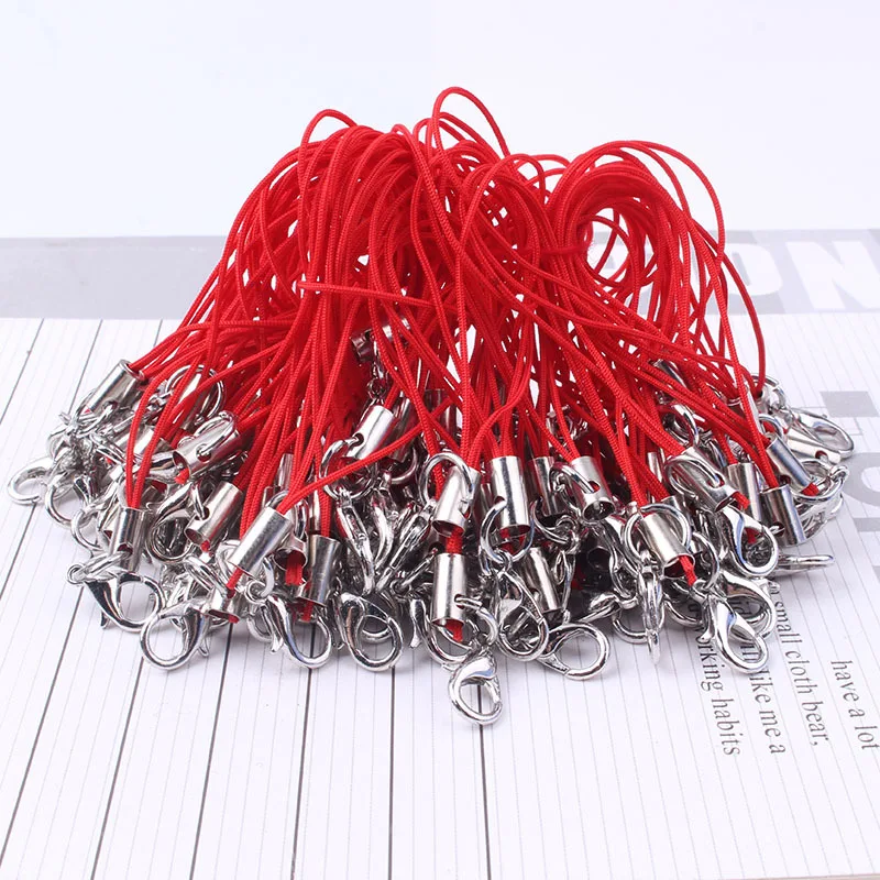 100pcs Lanyard Lariat Strap Cord Clasp Rope Keychains