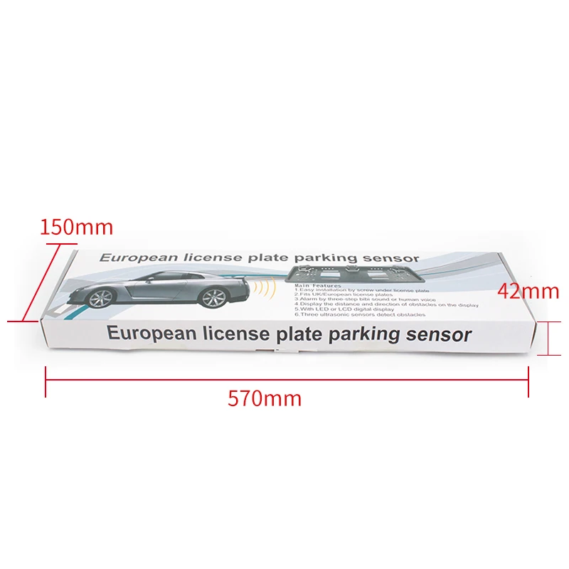 Car Parking Sensor Kit Auto Reversing Radar European License Plate ...
