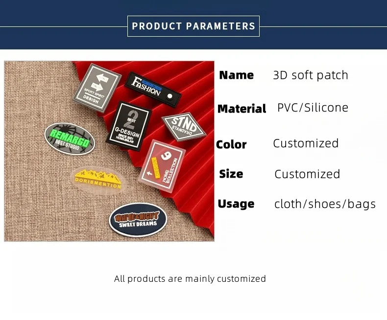 3D Soft PVC Rectangle Patches for Clothing Bags Promotional Items-Eco ...