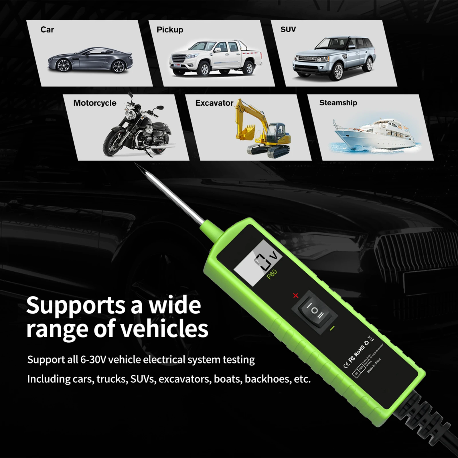 Topdiag P60 Car Circuit Tester Power Probe Automotive Diagnostic Tool ...