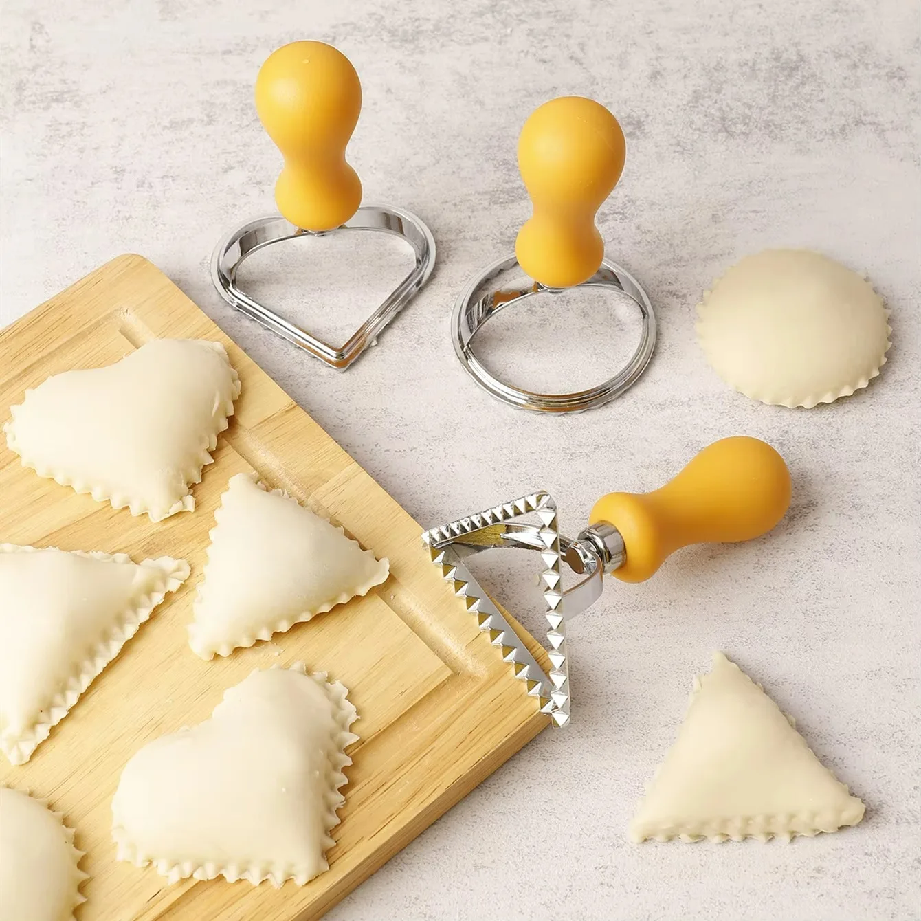 Handheld Stainless Steel Food Grade Non Stick Round Triangle Heart ...