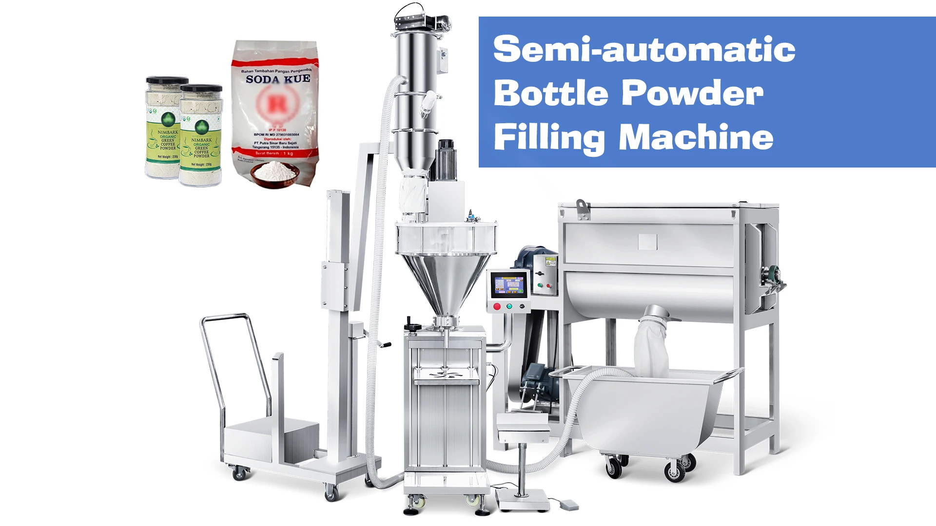 Zonesun Zs-mb500fp Semi-automatic Auger Dry Protein Powder Mixture ...