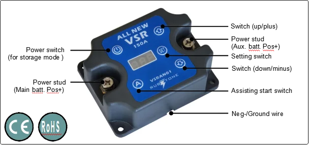 VSRAN01-Voltage Sensitive Relay 12v 140Amp Dual smart dual charging ...