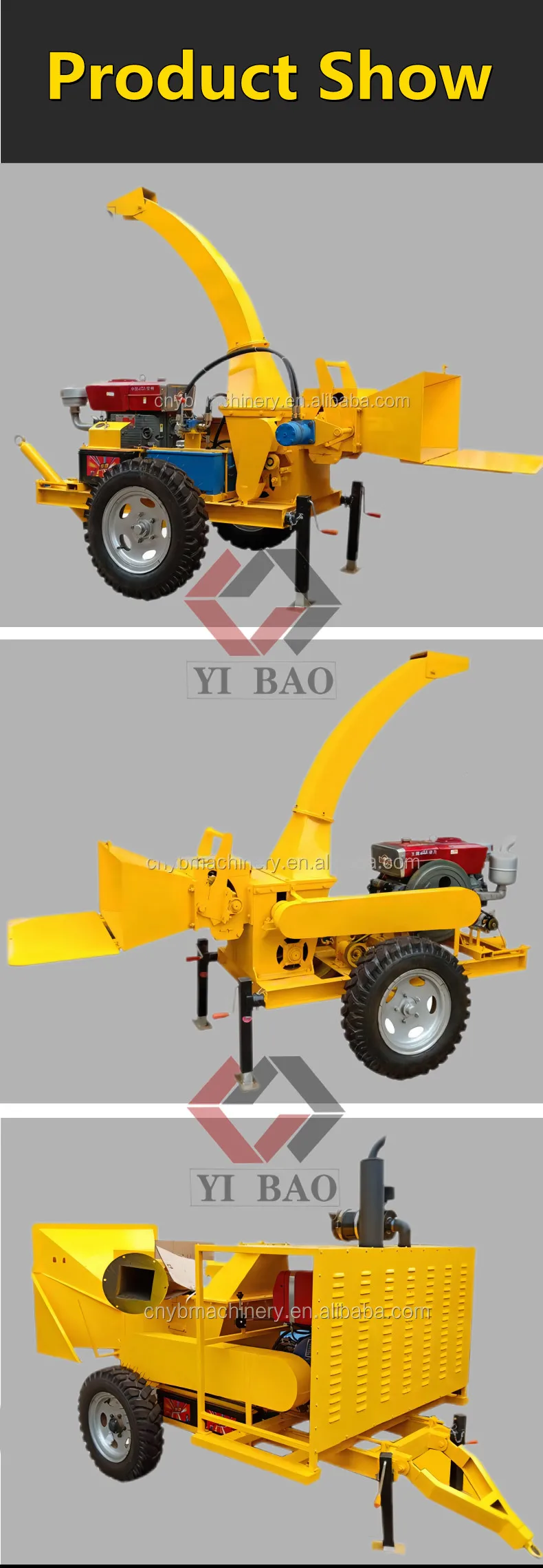 Factory Price Diesel-powered Mechanizer Shredder for Crushing Garden ...