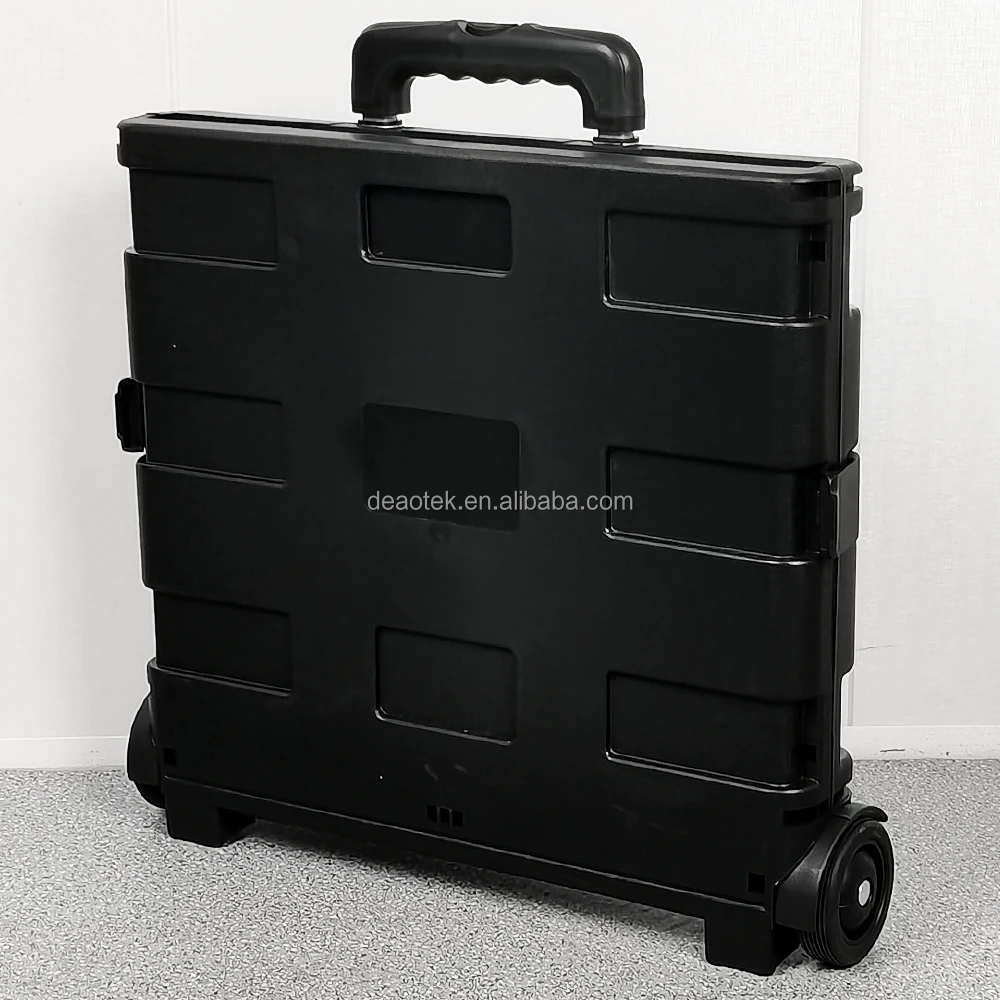 35kg Plastic Folding Shopping Cart/ Foldable Shopping Trolley/foldable ...