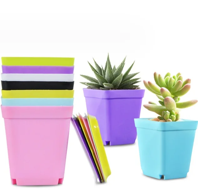 Gardening Mini Small Flower Pot Colorful Succulent Pot Little Plastic ...