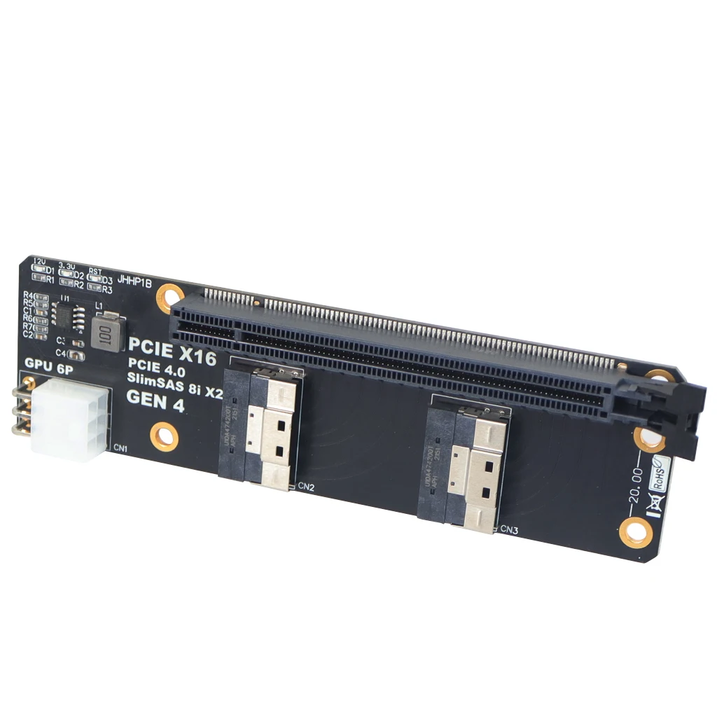 2 Port Slimsas 8i X2 To Pcie 4.0 X16 Converter Sff8654 Card Gen4 Jhhp1b ...