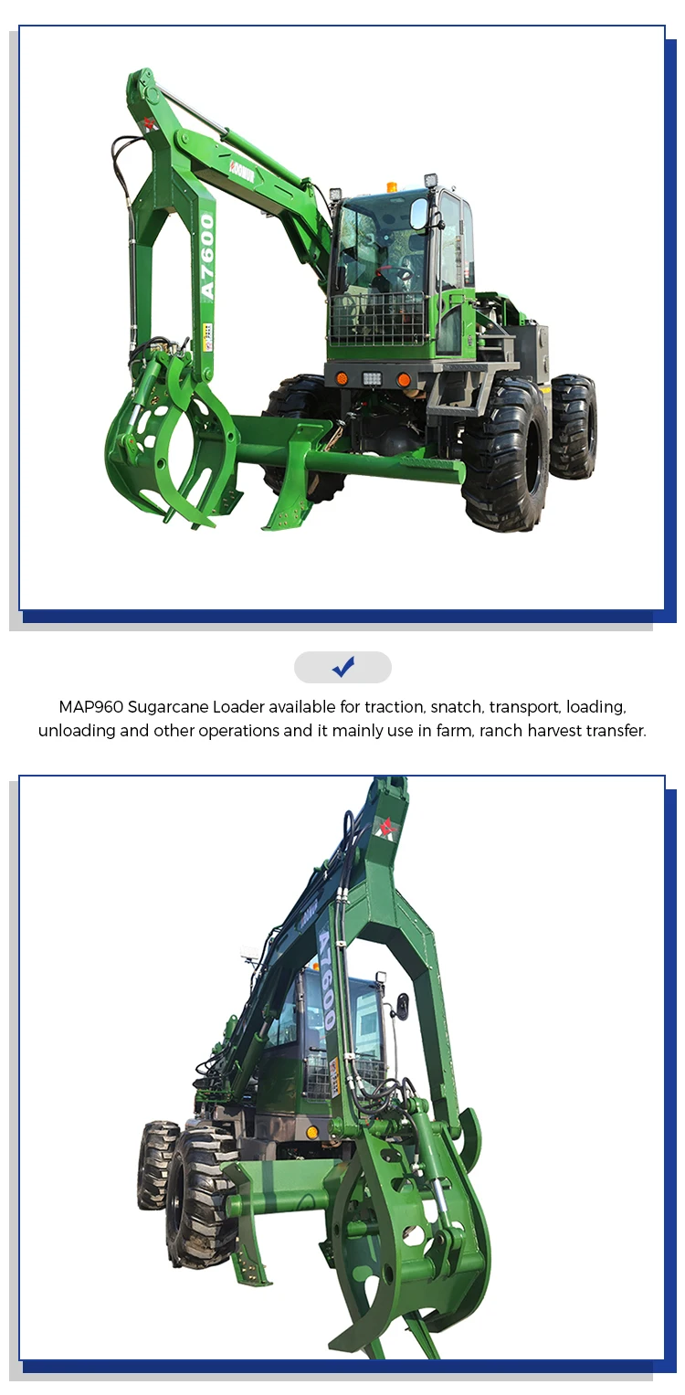 Wheel Sugar Cane Loader Articulated Mini Wheel Loader Wood Grabber Wood ...