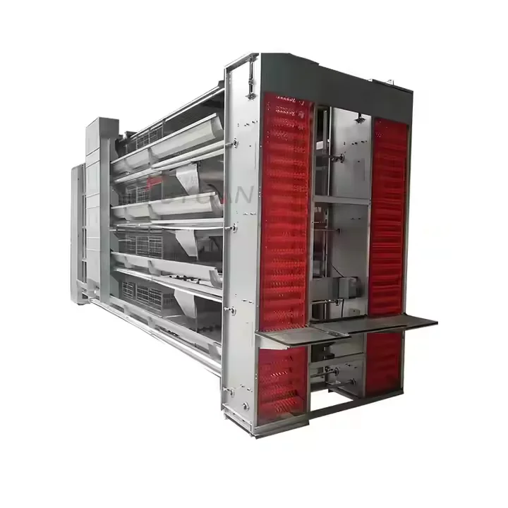 H-type Stackable Poultry Cages With Auto Feeding & Belt Manure System ...