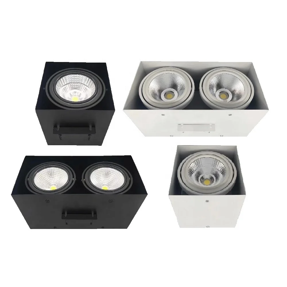 Black white single double twin head saa ar111 cob grille spot light ...