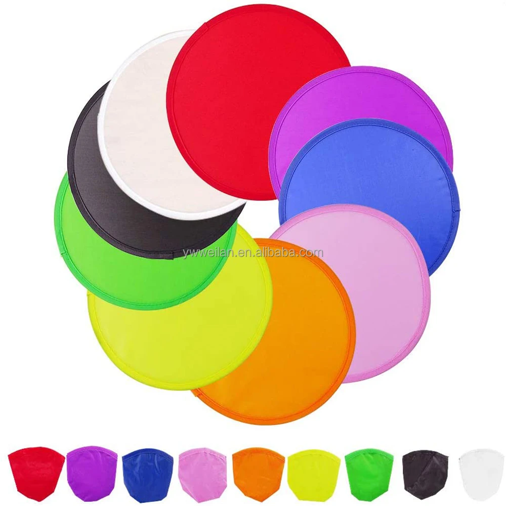 Custom Collapsible Frisbeed Foldable Flying Handheld Fan Fold up Nylon ...