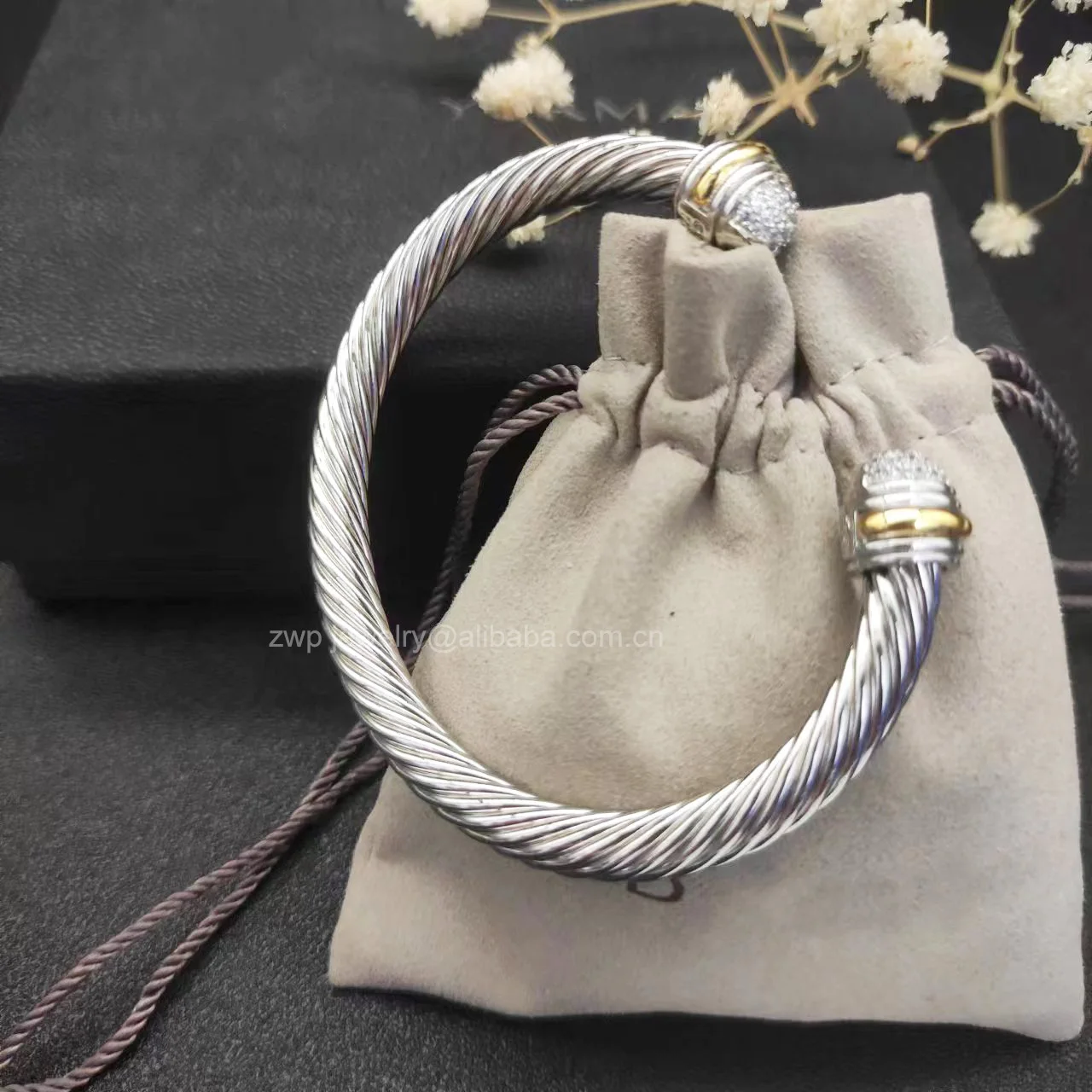 Dy Fashion Design Stainless Steel 7mm Twisted Wire Bracelet Vintage ...