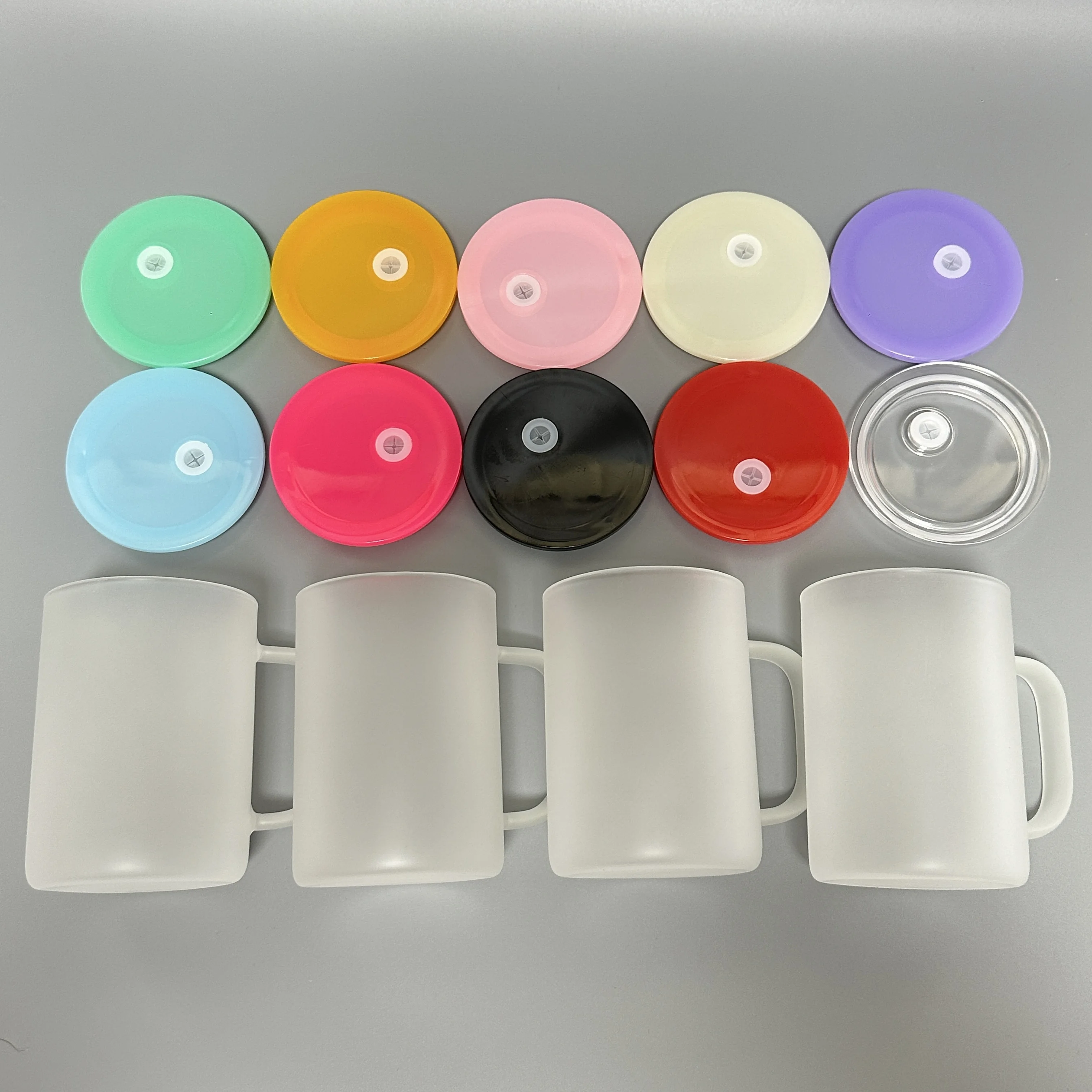 Bpa Free Mixed Color Red Black Acrylic Lids For 16oz Glass Can Leak ...