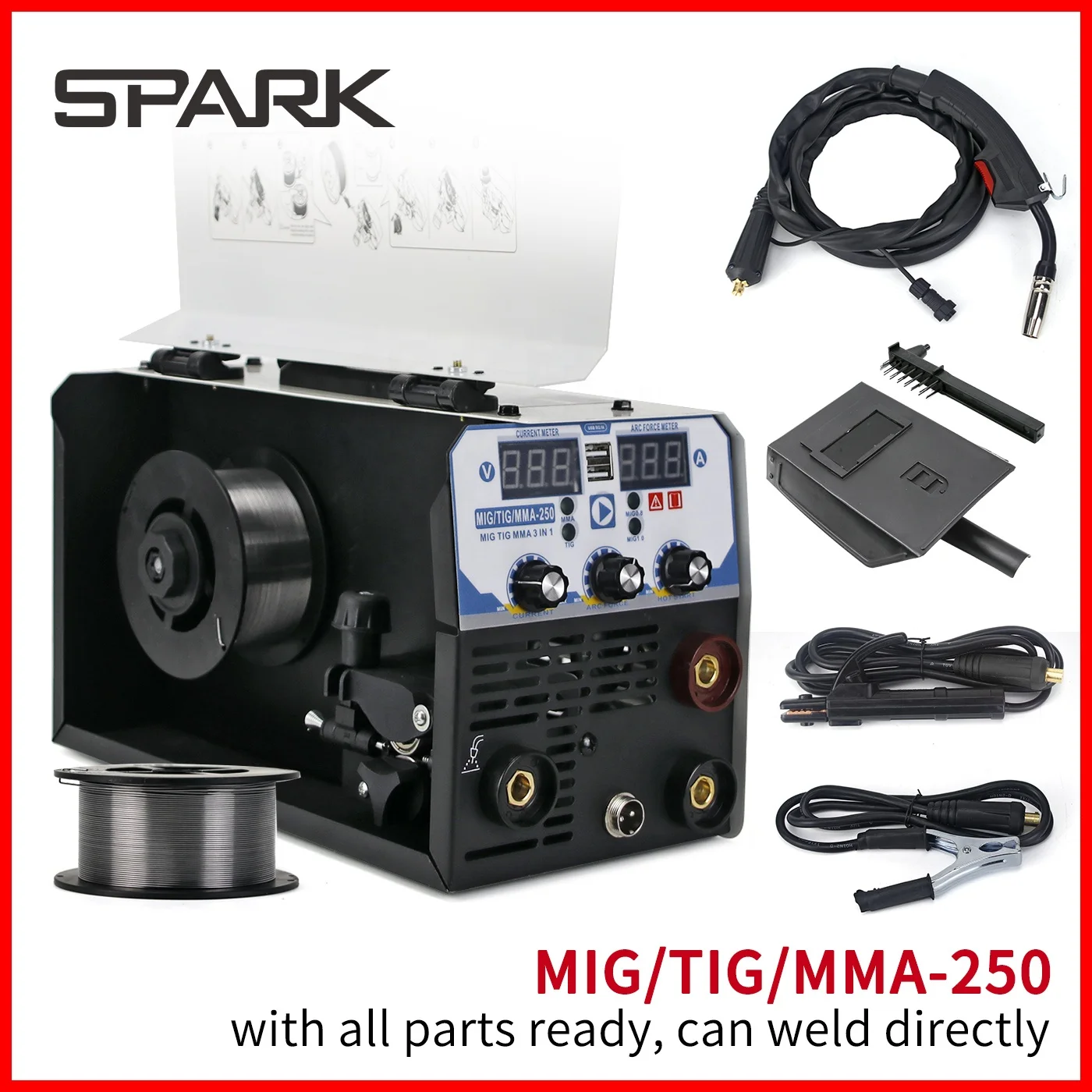 220v Mig Welders Portable Igbt Inverter Arc Welder Usb 3 In 1 Gasless ...