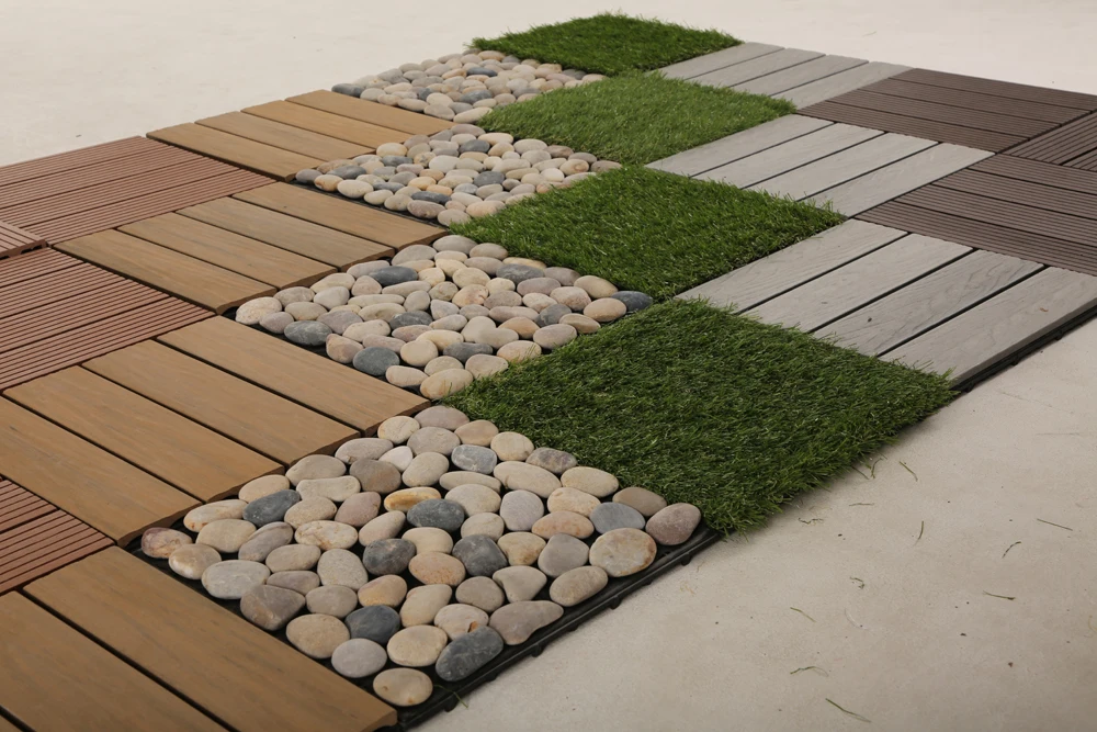 Interlocking Easy Install Stone DIY Tiles for Outdoor Decking