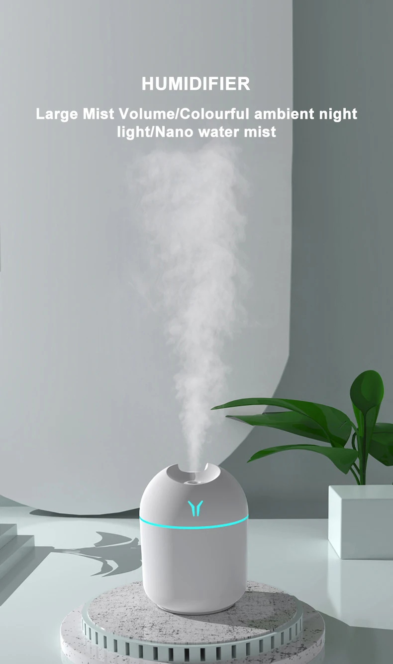 2023 Hot Sell Portable Colorful Led Light Mini H2o Spray Mist Leaf Waterless Diffuser Car Usb ...