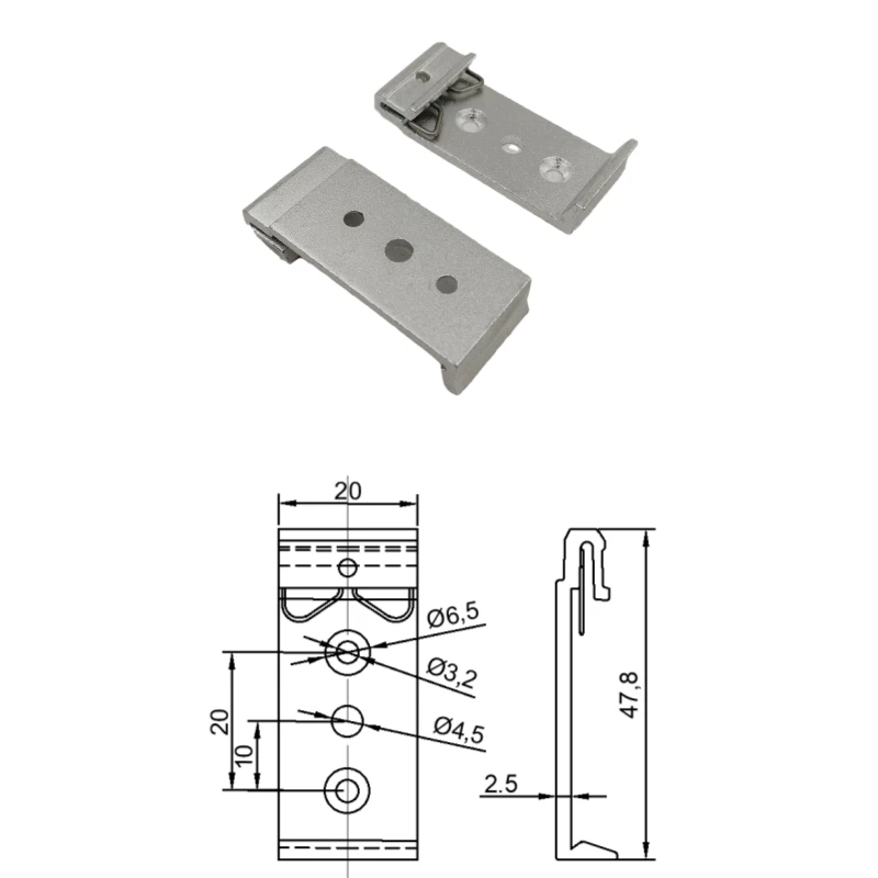 DIN Guide Rail Buckle Aluminum Installation Clip 35mm Guide Rail Fixed ...