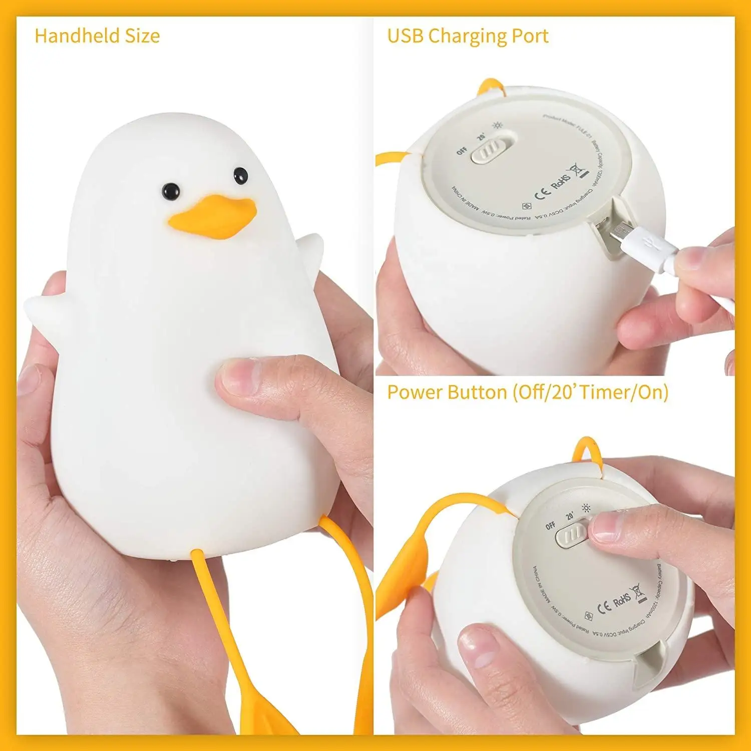 Mew Lamp - Cute Duck Nightlight with USB Rechargeable