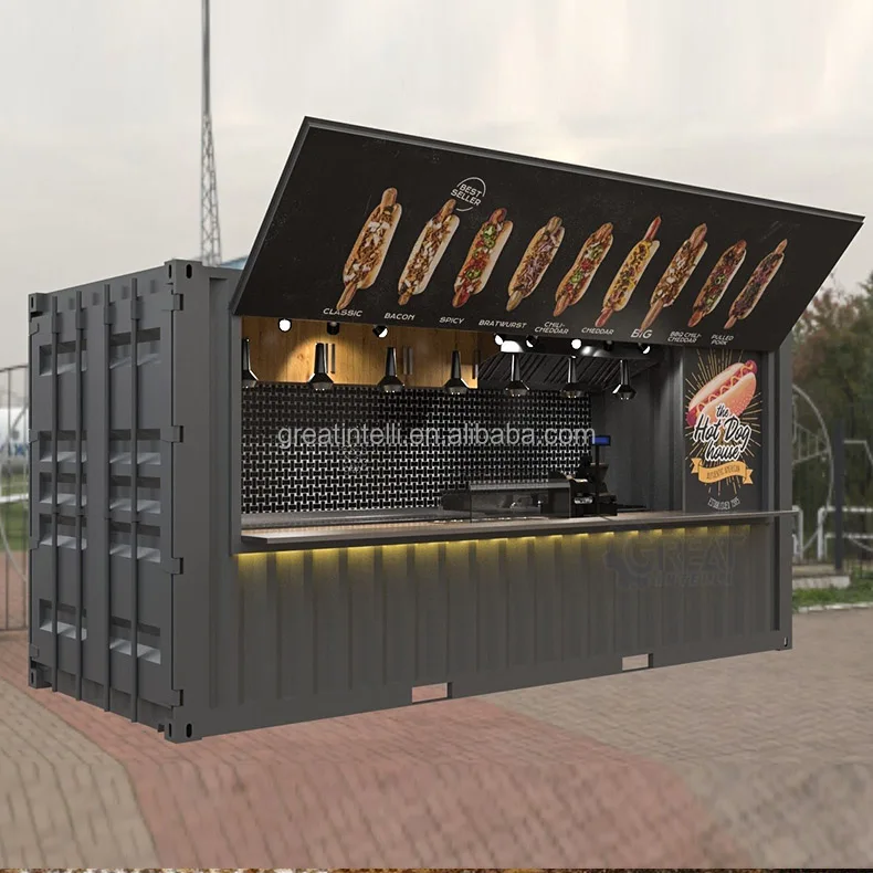 Folding Outdoor Full Equipment Modular Prefabricated Modular Cafe ...
