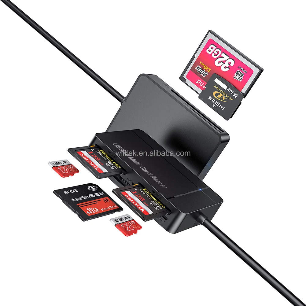 All in One Card Reader SD, TF, CF, MS, XD, M2 USB 3.0 5Gbps Card Reader ...
