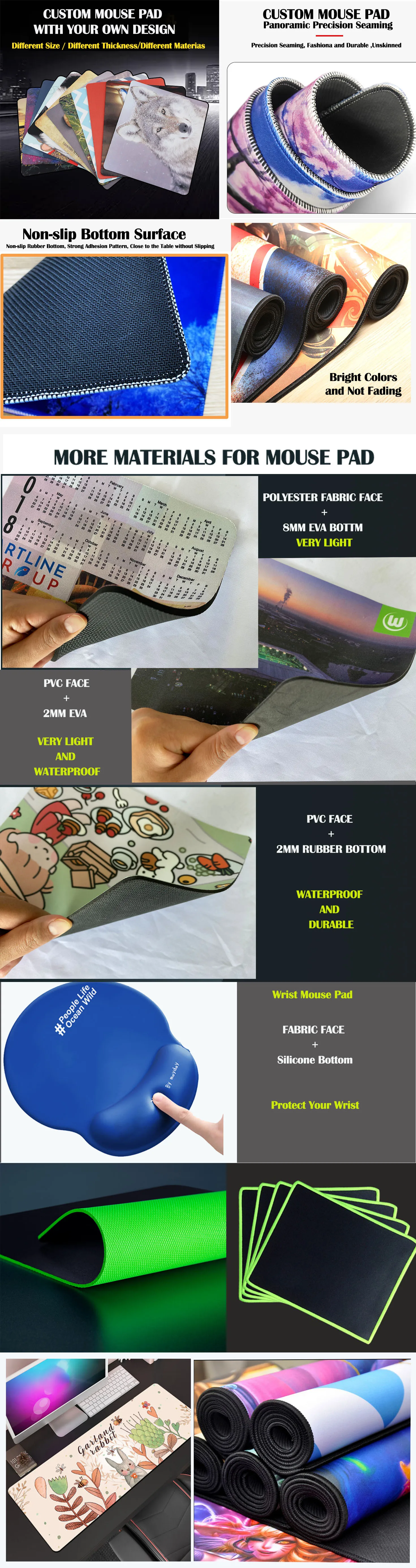 OEM 3D Custom Logo Mouse Pad Sublimation Print Gaming Gel Rubber Wrist ...