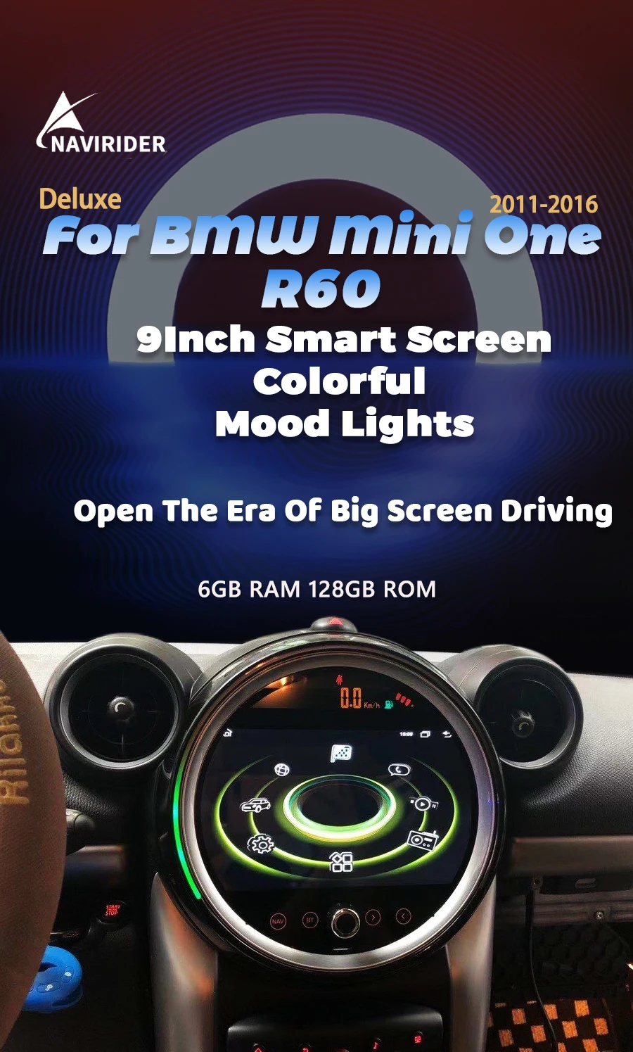 Android 12 Autoradio Screen for MINI COUNTRYMAN - Navirider
