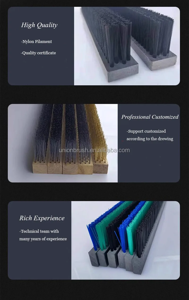 Heavy Duty PVC Board Strip Brush PP Long Bristle Plate Strip Industrial ...