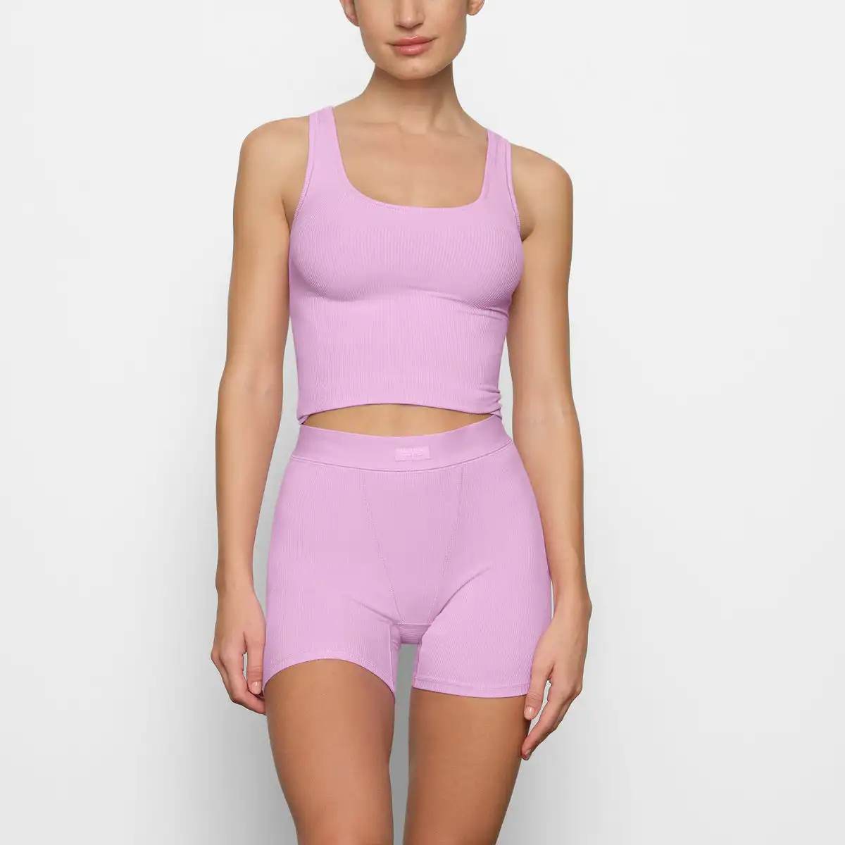 Lounge Wear Cotton Ribbed Jersey Bra Shirt Skims Lounge Wear Women Two ...