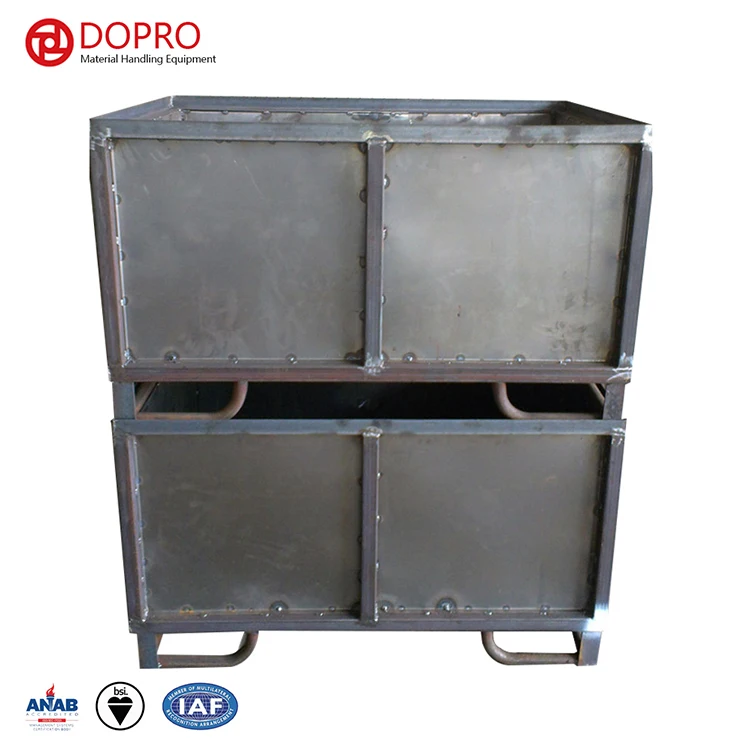 Heavy Duty Stacking Metal Storage Box Transport Steel Pallet Cage ...