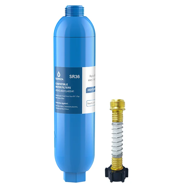Inline Water Filter - Pureza BULE with Flexible Hose Protector