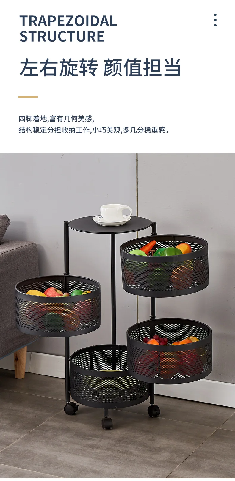 Newest Hot Sale Black Cylinder Four-layer Shelving Durable 4.6kg Four ...