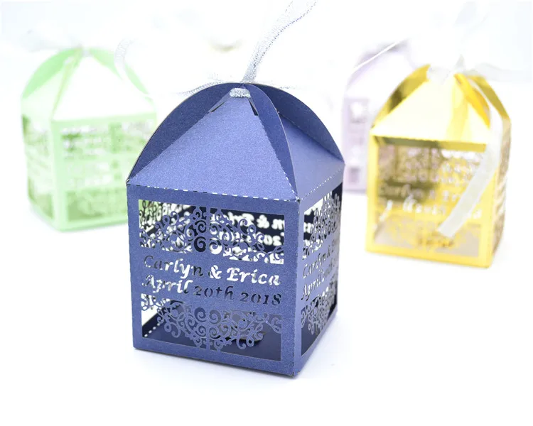 Laser Cut Wedding Favors - Elegant Metallic Gift Boxes