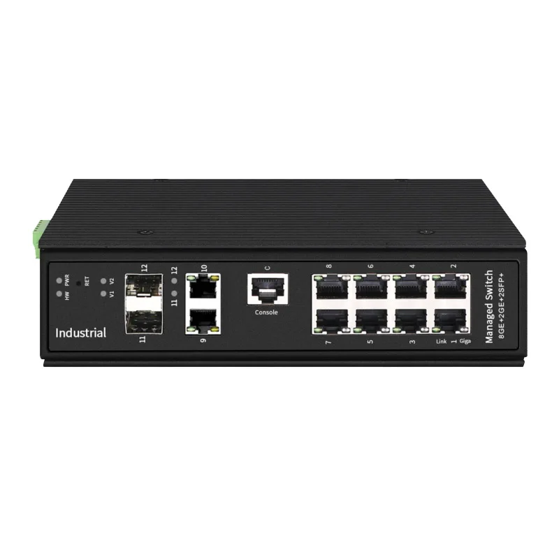 Industrial Din Rail Gigabit 8 Port L3 Managed Switch With 2 Rj45 2 10g Sfp Uplink - Buy L3 ...