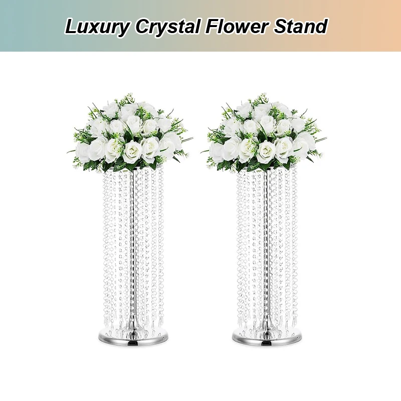 Luxurious Crystal Flower Stand Wedding Centerpieces On Floor,Tall Metal ...