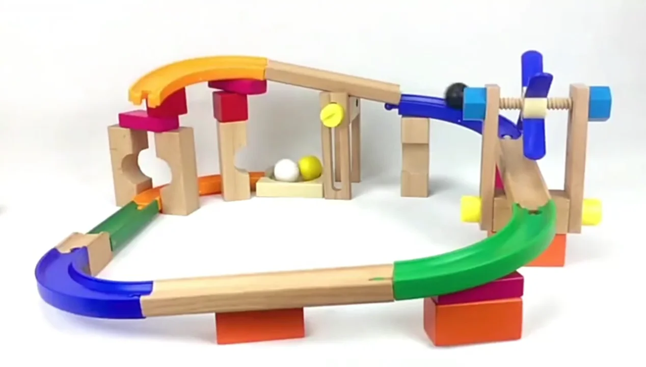 New Arrival Baby Wooden Roller Coaster Track Ball Game Educational ...