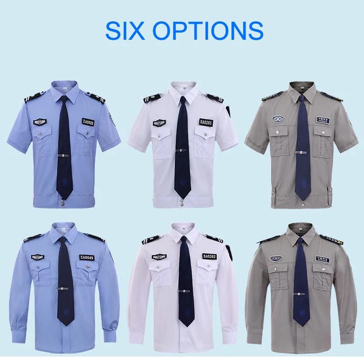 Custom Color Security Guard Uniform Shirts - White Men