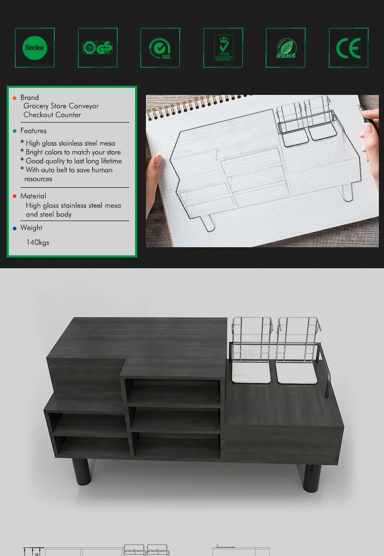 Coffee Shop Gas Station Store Cafe Wooden Service Checkout Counter