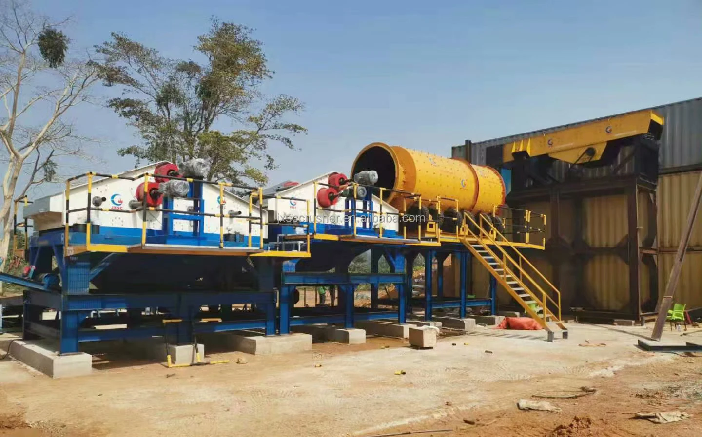 100TPH Rotary Trommel Alluvial Gold Washing Plant for Efficient Sand ...