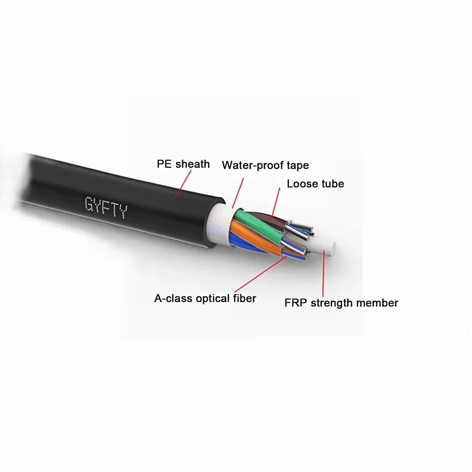Gyfty Fiber Optic Cable Non Metallic Stranded Loose Tube 12 24 48 96 ...