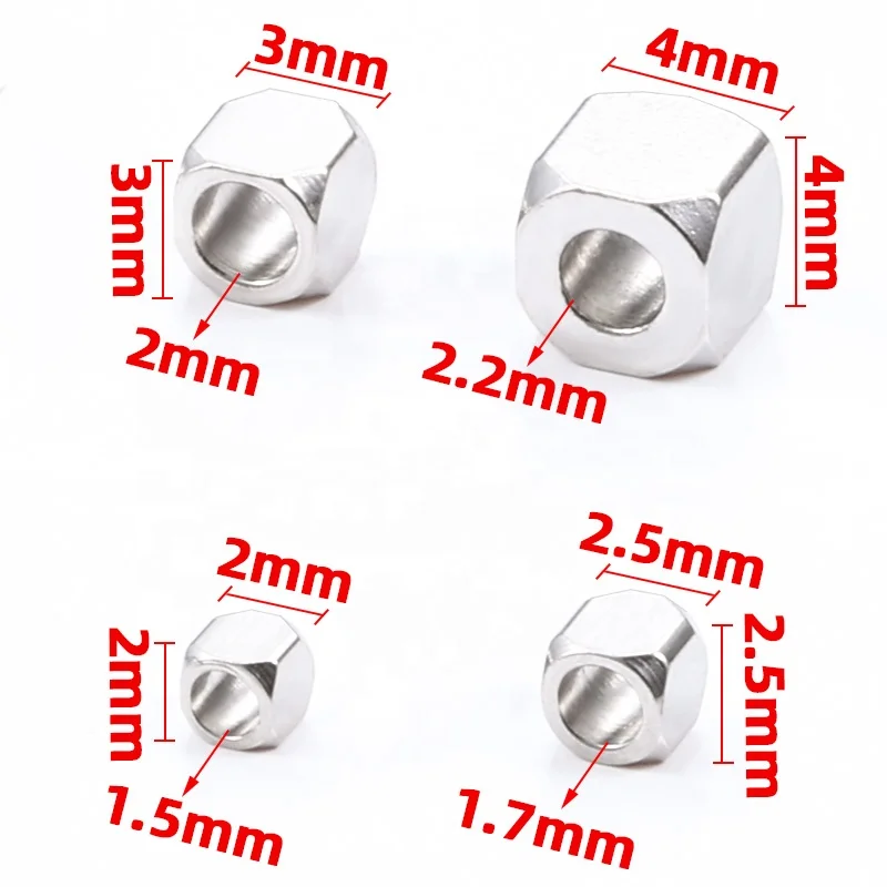 Stainless Steel Cube Square Corner Tube Beads Engraveable & Diy Jewelry ...
